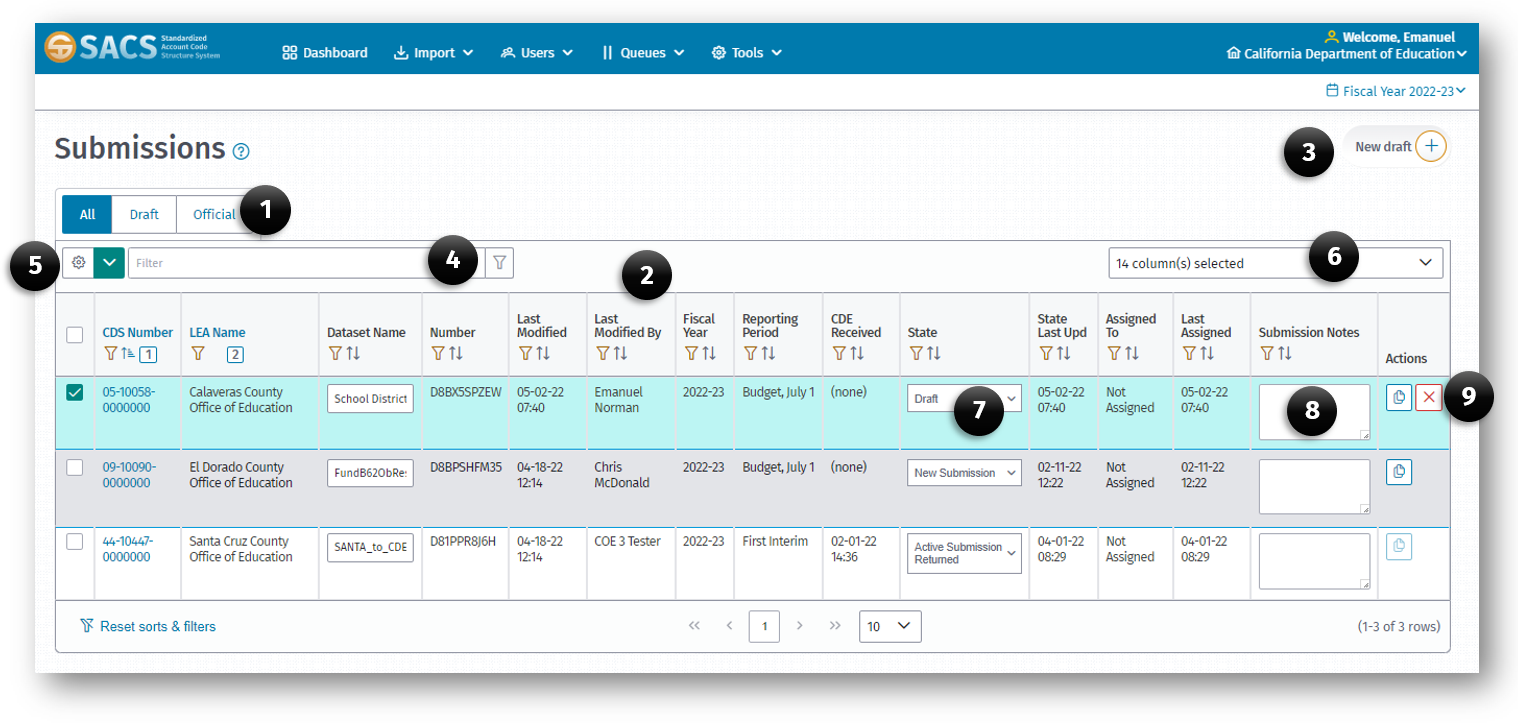 Import Options - SACS System User Manual